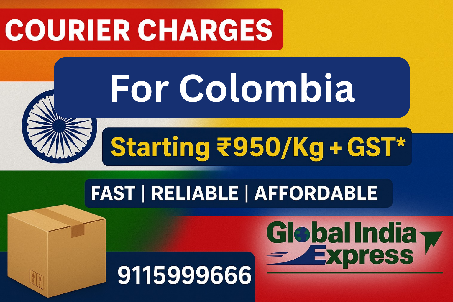 Courier Charges For Medellin From Chennai | Best Rate Available